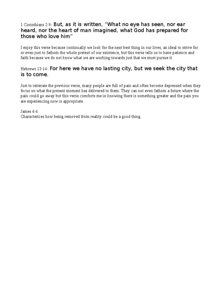 But, As It Is Written, "What No Eye Has Seen, Nor Ear Heard, Nor The ...