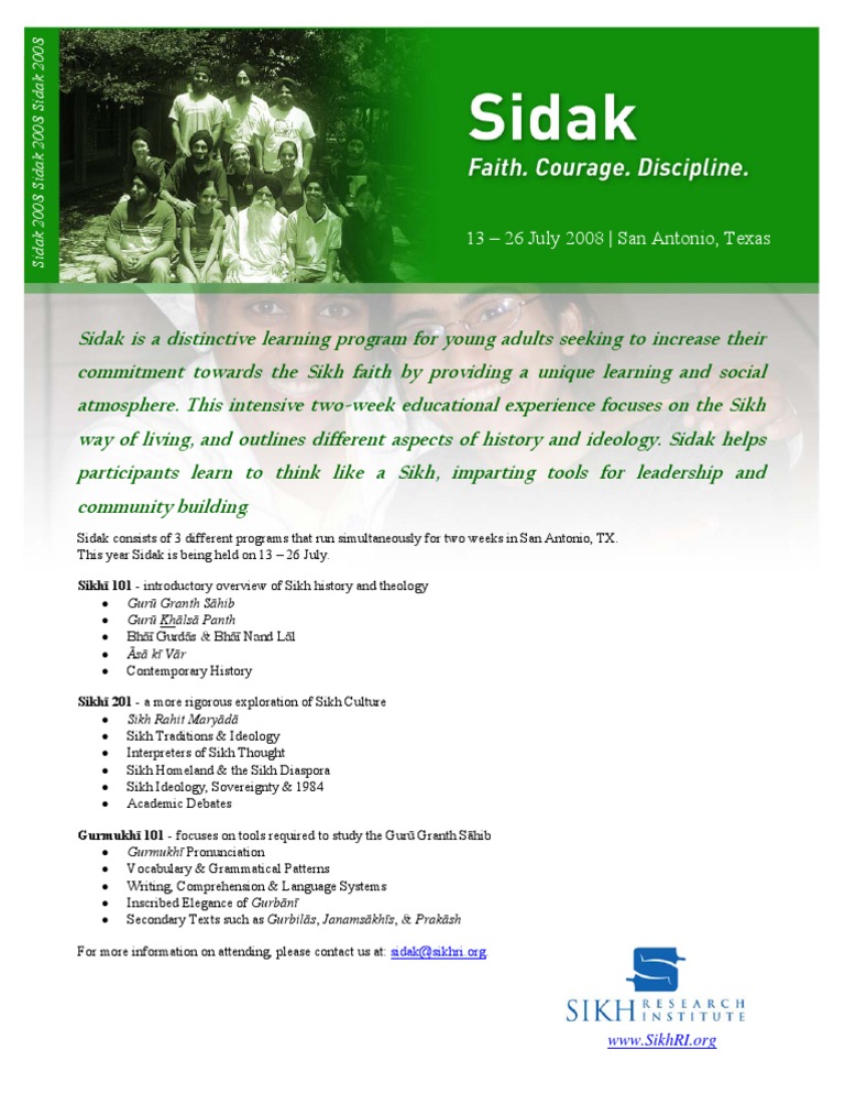 Sidak 2008: Sikh Learning Program | PDF | Semiotics | Linguistics