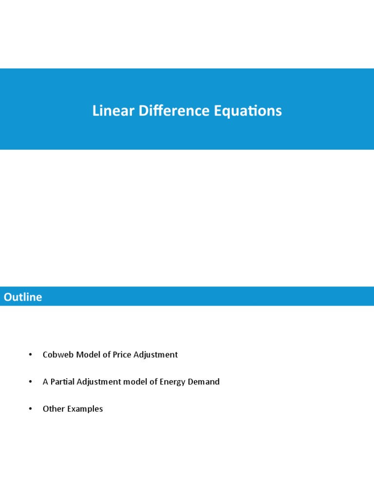 Linear Difference Equations2 | PDF | Long Run And Short Run | Economic ...