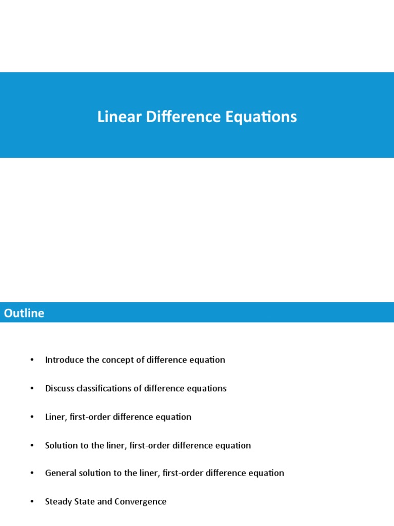 Linear Difference Equations1 | PDF | Steady State | Nonlinear System