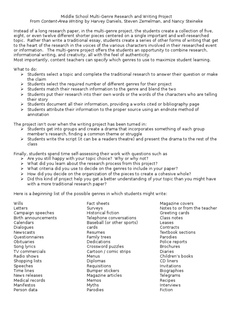 Multigenre Research Project | PDF | Narration | Narrative