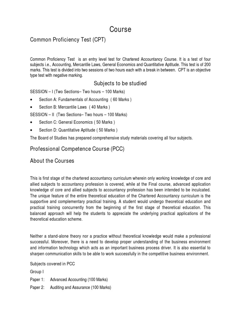 Course: Common Proficiency Test (CPT) | Accounting | Audit