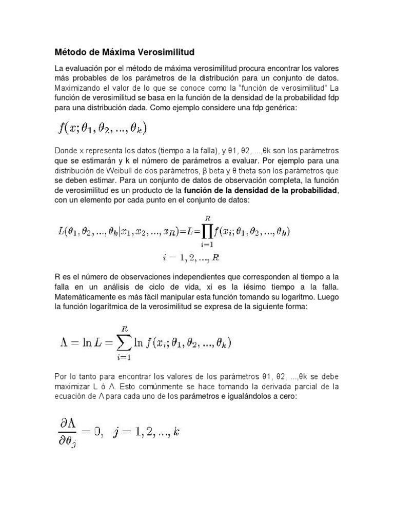 Método de Máxima Verosimilitud | PDF | Función (Matemáticas) | Análisis