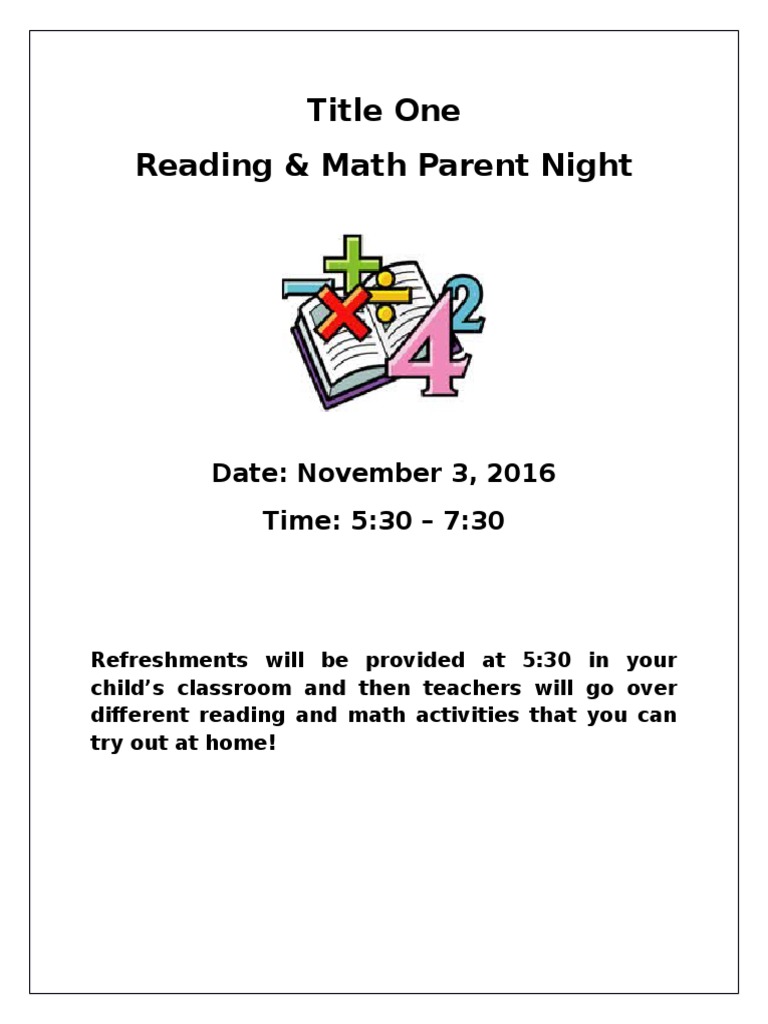 Parent Night Flyer | PDF