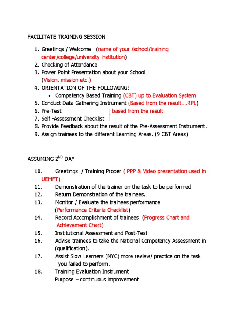 Facilitate Training Session PDF | PDF