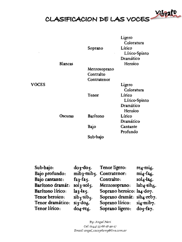 Clasificación de Las Voces | PDF