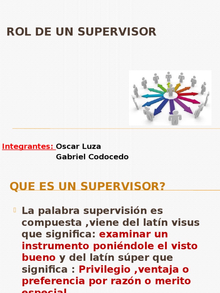 Rol de Un Supervisor | PDF | Crecimiento personal y profesional ...