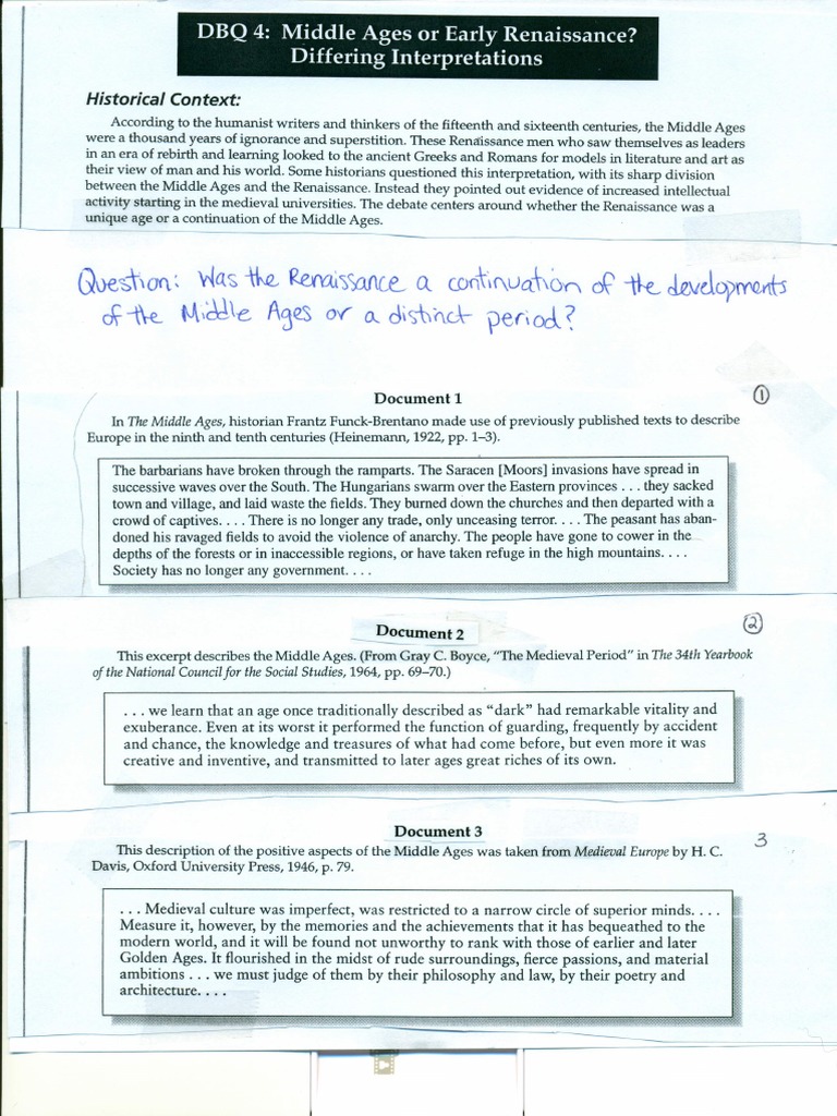 Renaissance Versus Middle Ages Docs | PDF