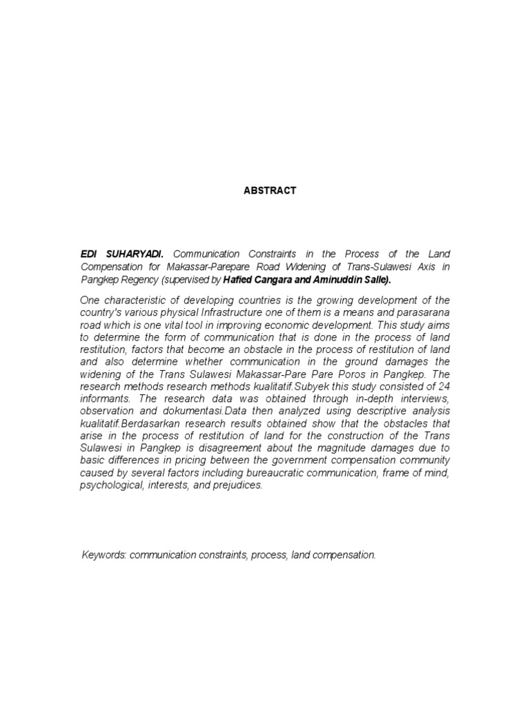 EDI SUHARYADI. Communication Constraints in The Process of The Land | PDF | Data | Science