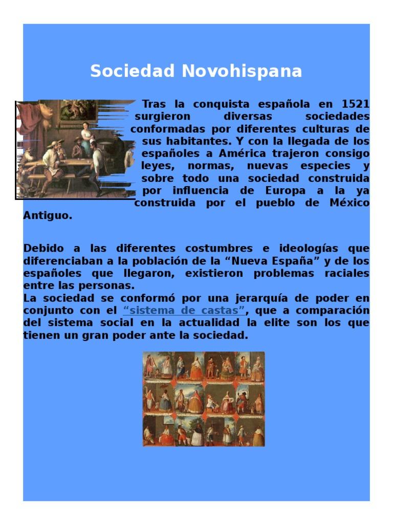 Sociedad Novohispana | PDF