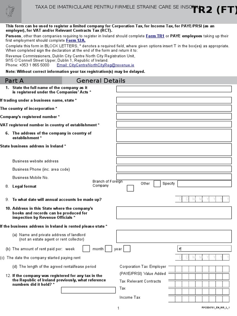 Non Resident TAX Registration ROI | PDF | Taxes | Value Added Tax