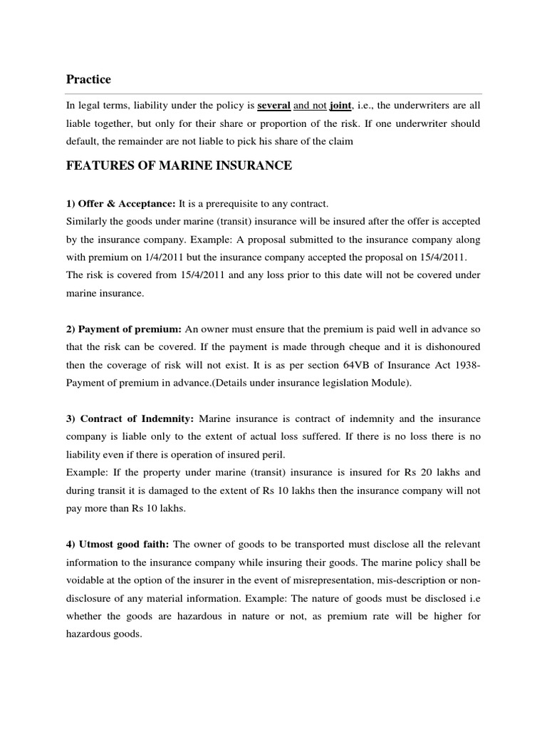 Marine Insurance | PDF | Underwriting | Insurance