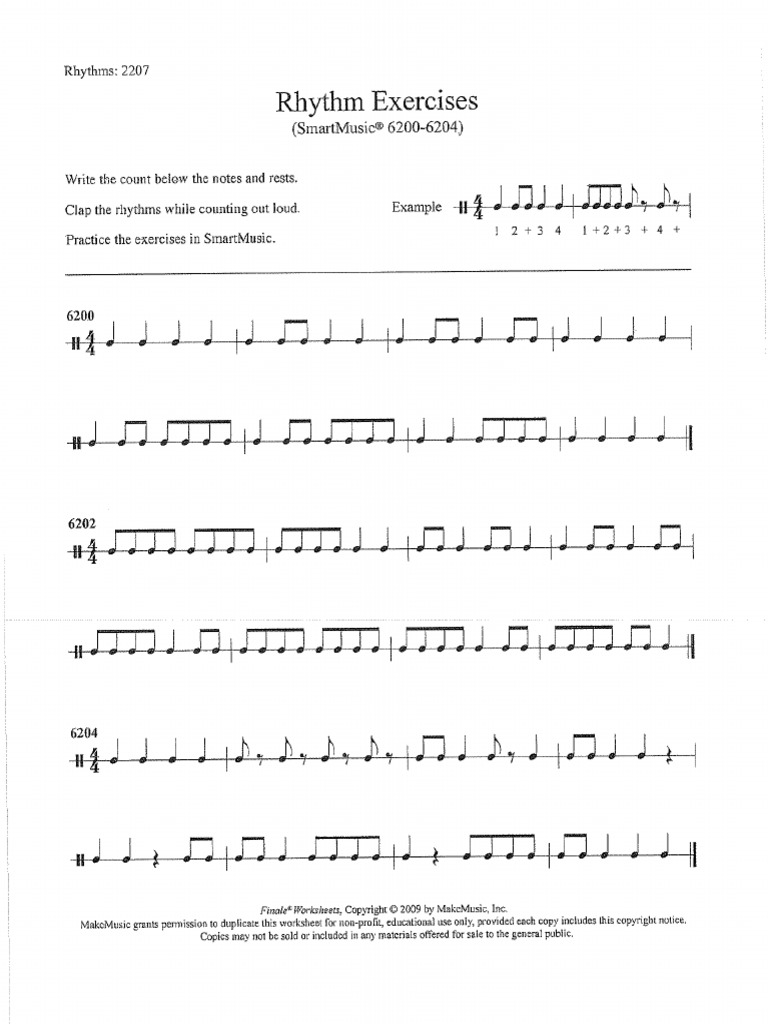 Rhythm Exercises | PDF