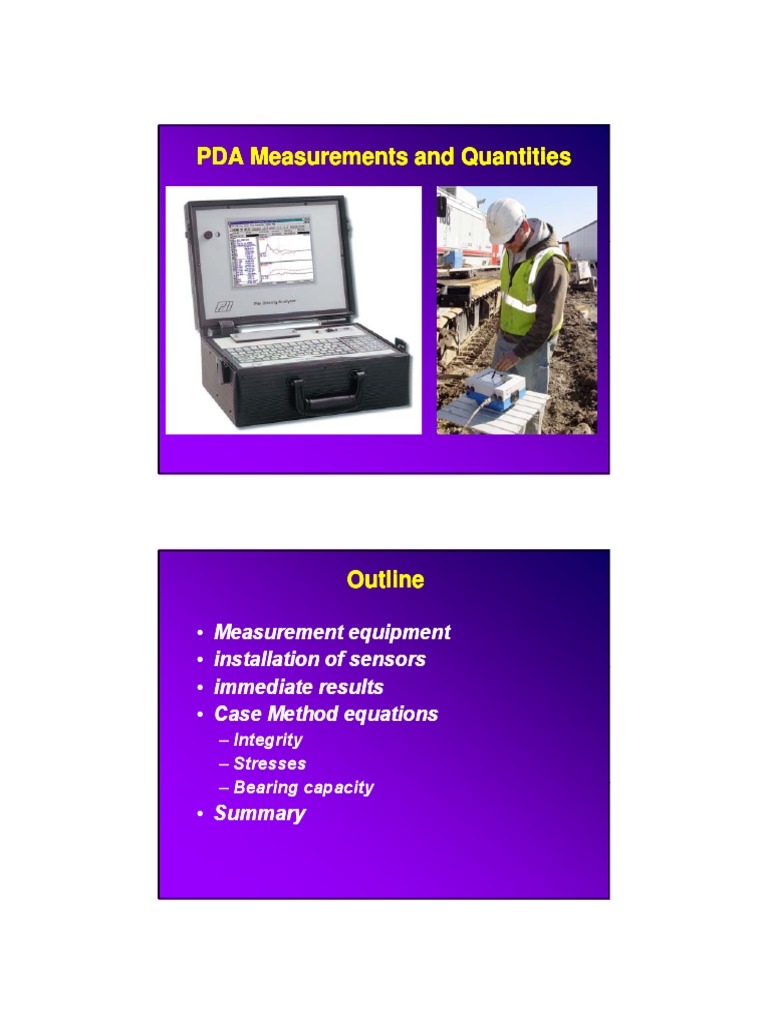 PDA Measurements and Quantities PDA Measurements and Quantities PDA ...