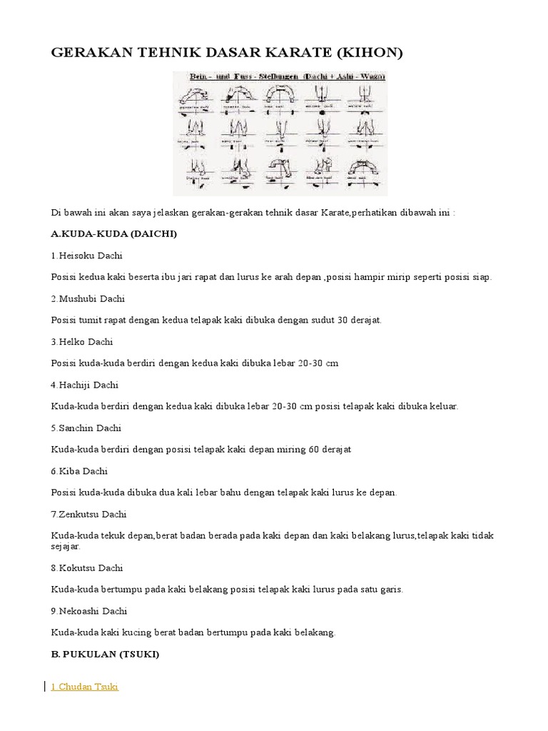 Teknik Dasar Karate Kihon | PDF