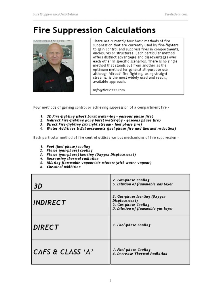 Fire Suppression Calculations PDF | PDF | Firefighting | Water