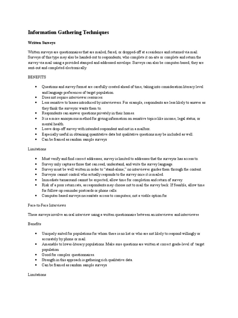 Data Collection Methods Guide | PDF | Focus Group | Survey Methodology