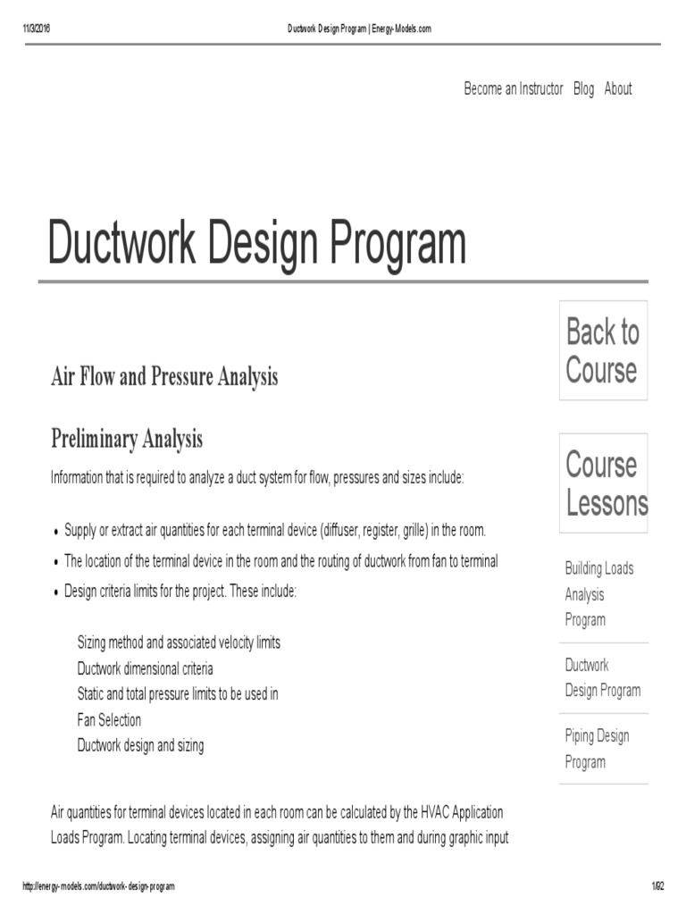 Duct Design Program Overview | PDF | Reynolds Number | Duct (Flow)