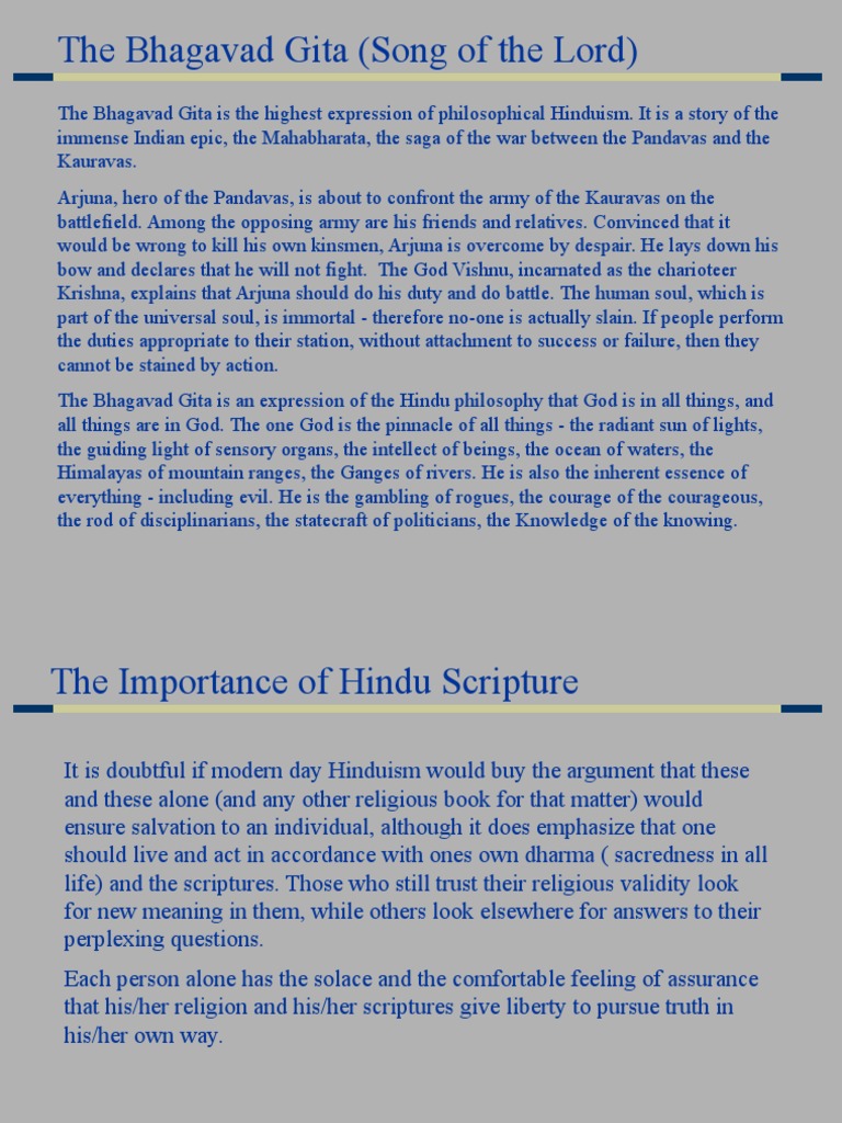 The Bhagavad Gita (Song of The Lord) | PDF | Bhagavad Gita | Brahman