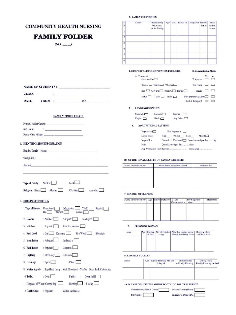 Nursing Family Folder | PDF