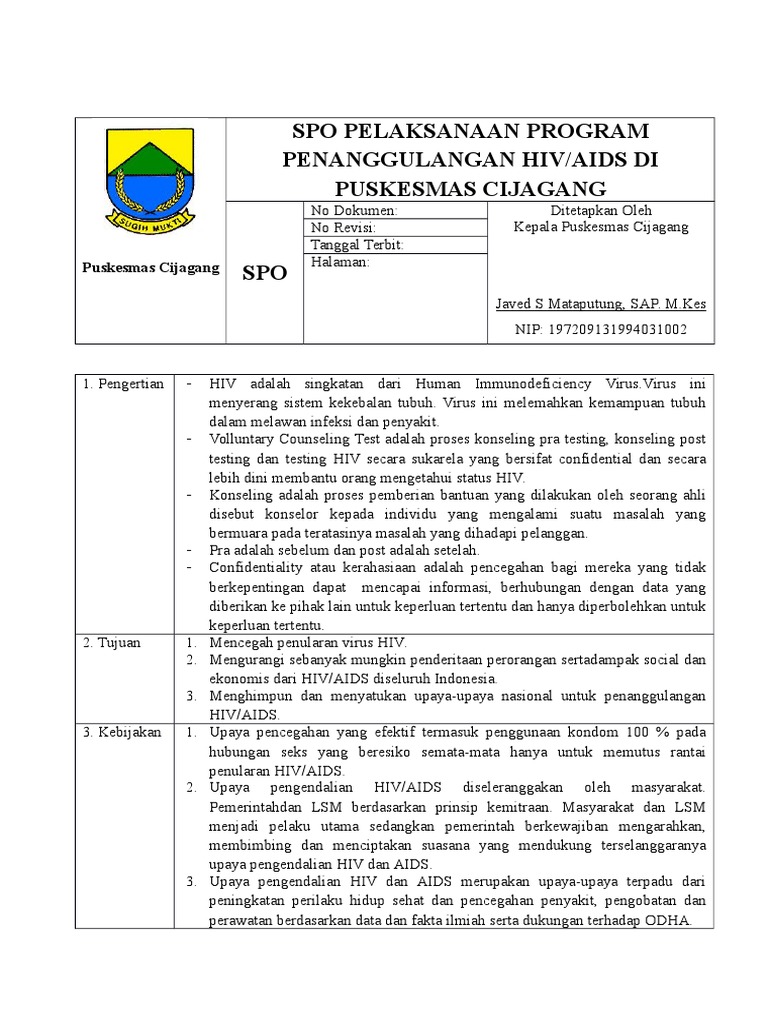 4.spo Pelaksanaan Program Penanggulangan Hiv+aids | PDF | Pengembangan Diri | Sains & Matematika