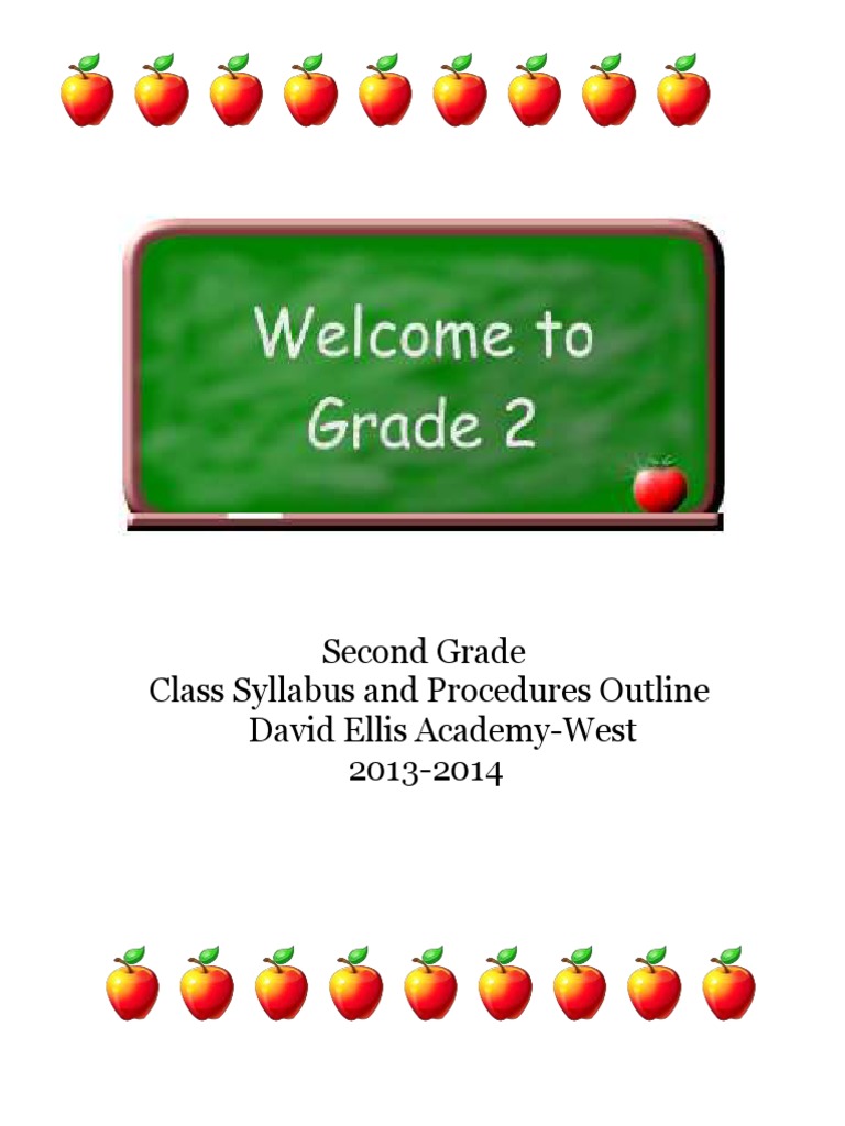 Second Grade Class Syllabus and Procedures Outline David Ellis Academy ...