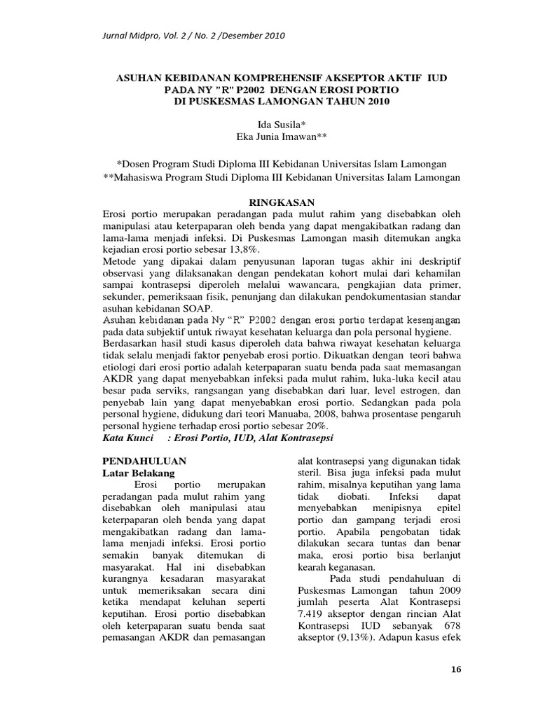 Asuhan Kebidanan Dengan Erosi Portio | PDF | Kesehatan Holistik