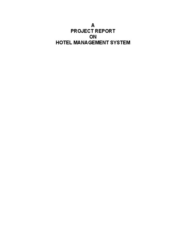 Hotel Management System | PDF | Inn | Hotel