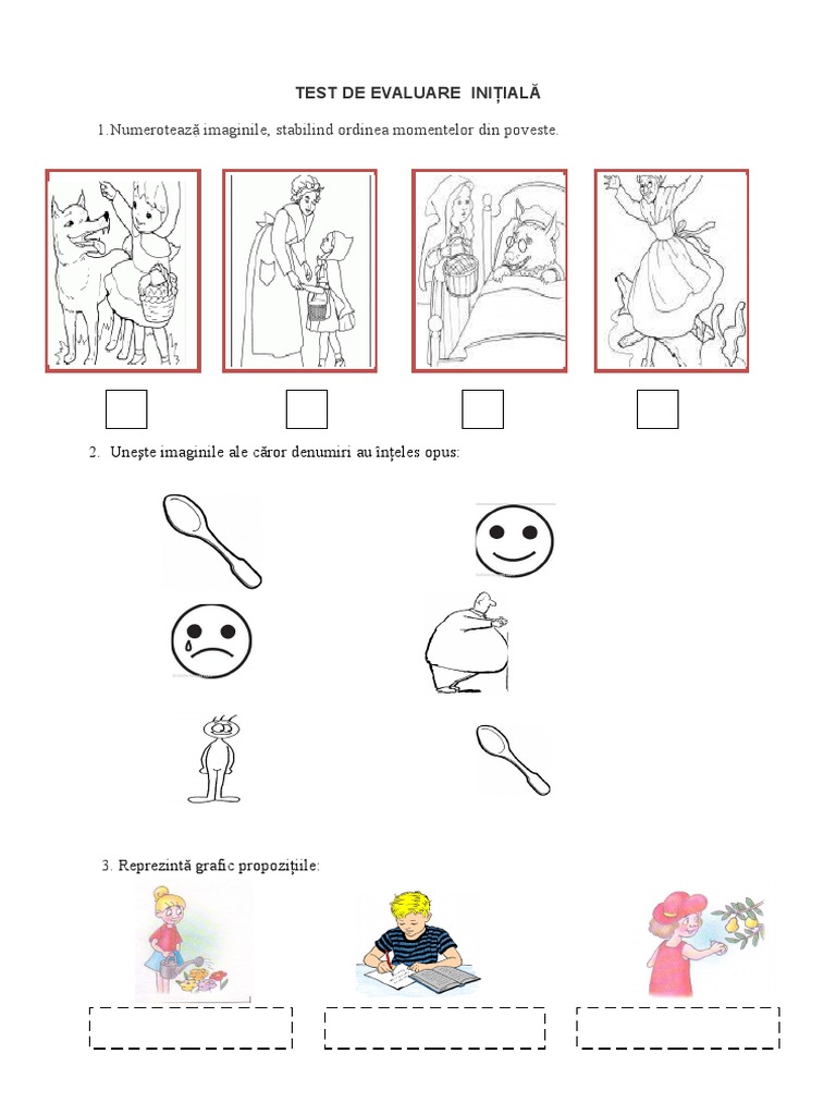 Evaluare Initiala Clasa Pregatitoare CLR