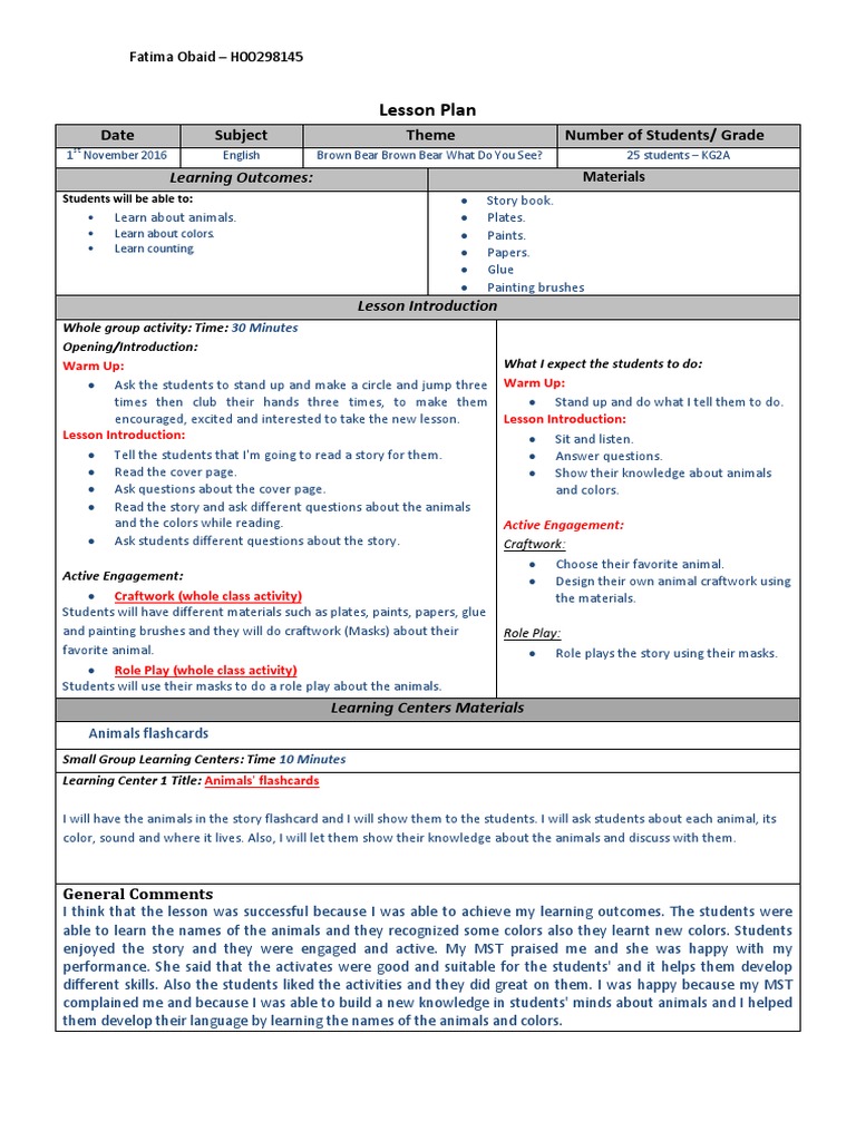 Lesson Plan - Story | PDF | Lesson Plan | Education Theory