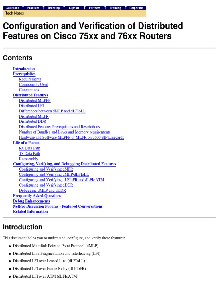 Configuration and Verification of Distributed Features On Cisco 75xx and 76xx Routers | PDF ...