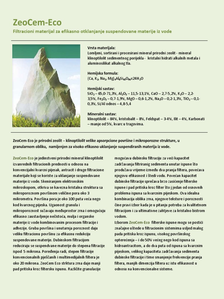 ZeoCem-Eco Filtration Media | PDF