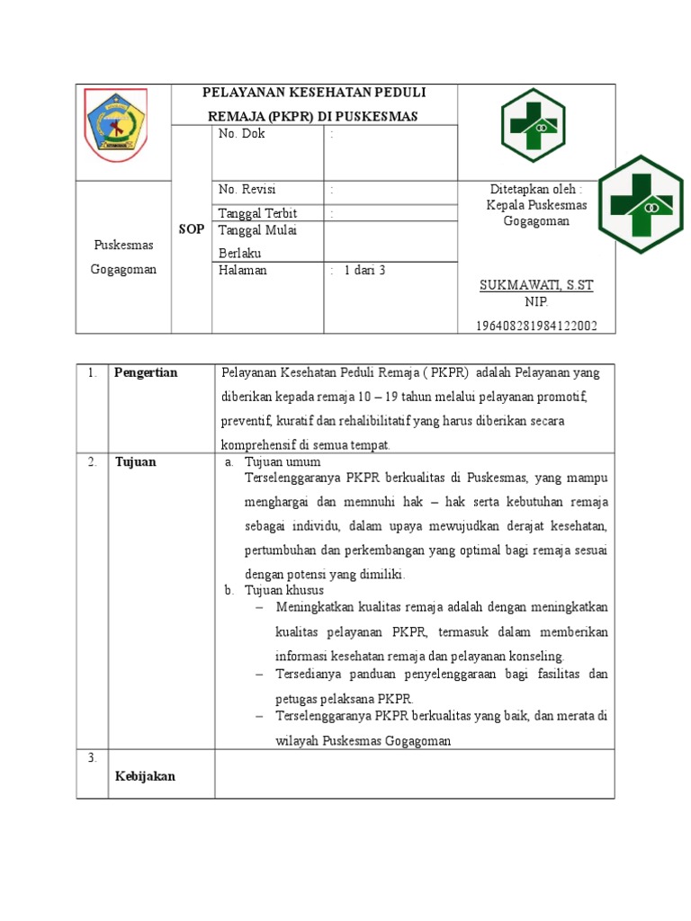 Pelayanan Kesehatan Remaja di Puskesmas | PDF | Pengembangan Diri ...