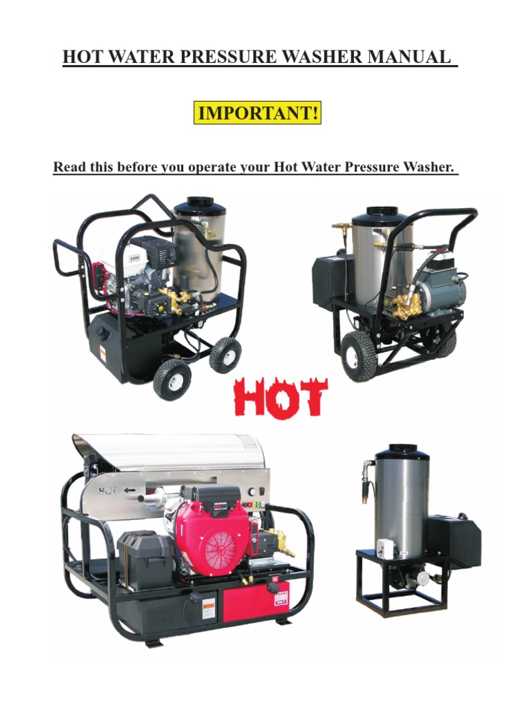 Hot Water Pressure Washer Manual HR | PDF