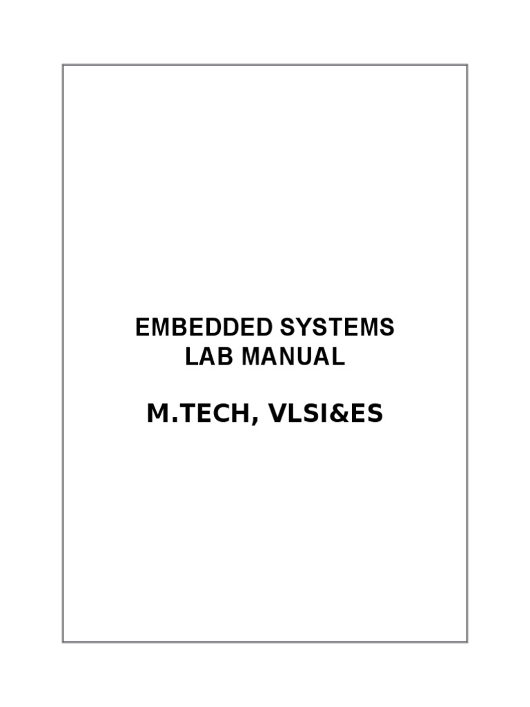 Embedded Systems Lab Manual MOD | PDF | Embedded System | Computer ... Embedded Systems Lab Manual MOD | PDF | Embedded System | Computer ...