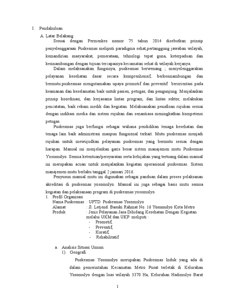 Pedoman Manual Mutu | PDF