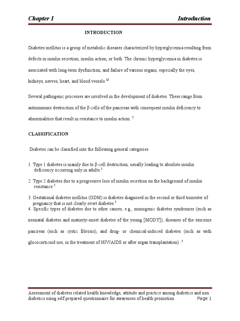 INTRODUCTION | PDF | Diabetes Mellitus | Diabetes Mellitus Type 2