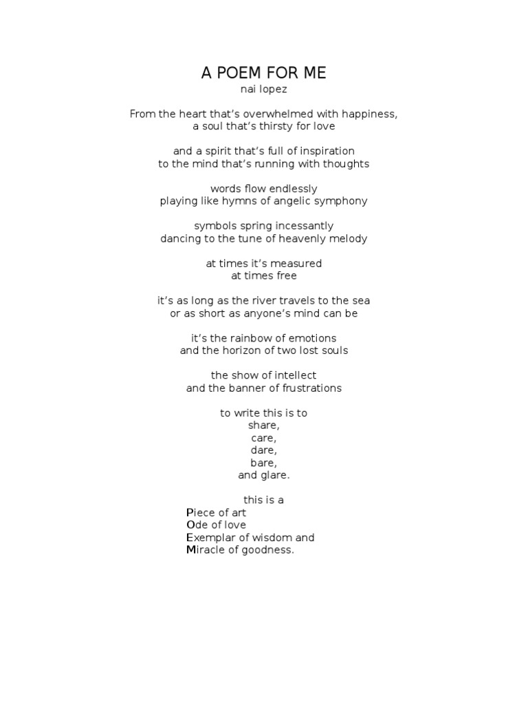 A Poem For Me 2 | PDF