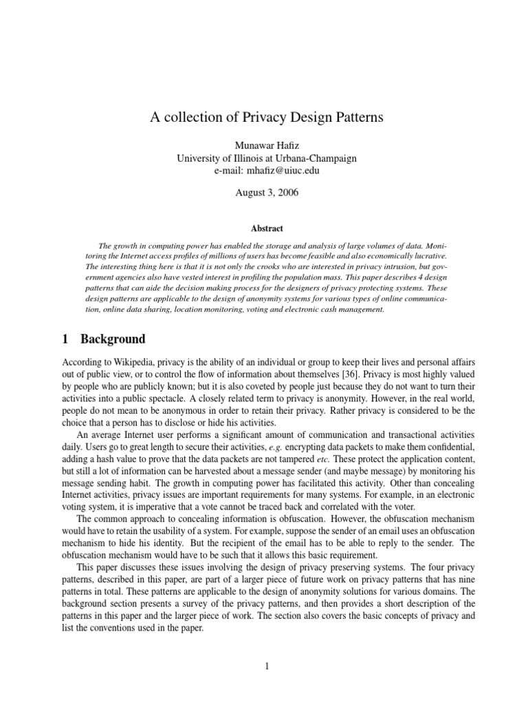 Privacy Design Pattern Pdf Proxy Server Anonymity 6141