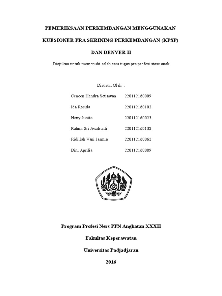 Skrining Perkembangan Anak Denver II | PDF
