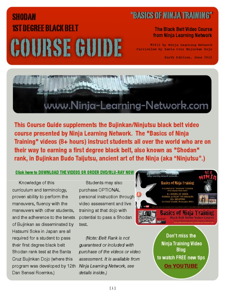 FREE Download Course Guide Basics of Ninja Training v6 PDF | PDF ...