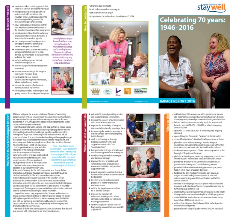 Staywell Impact Report 2016 Web | PDF | Volunteering | Customer ...