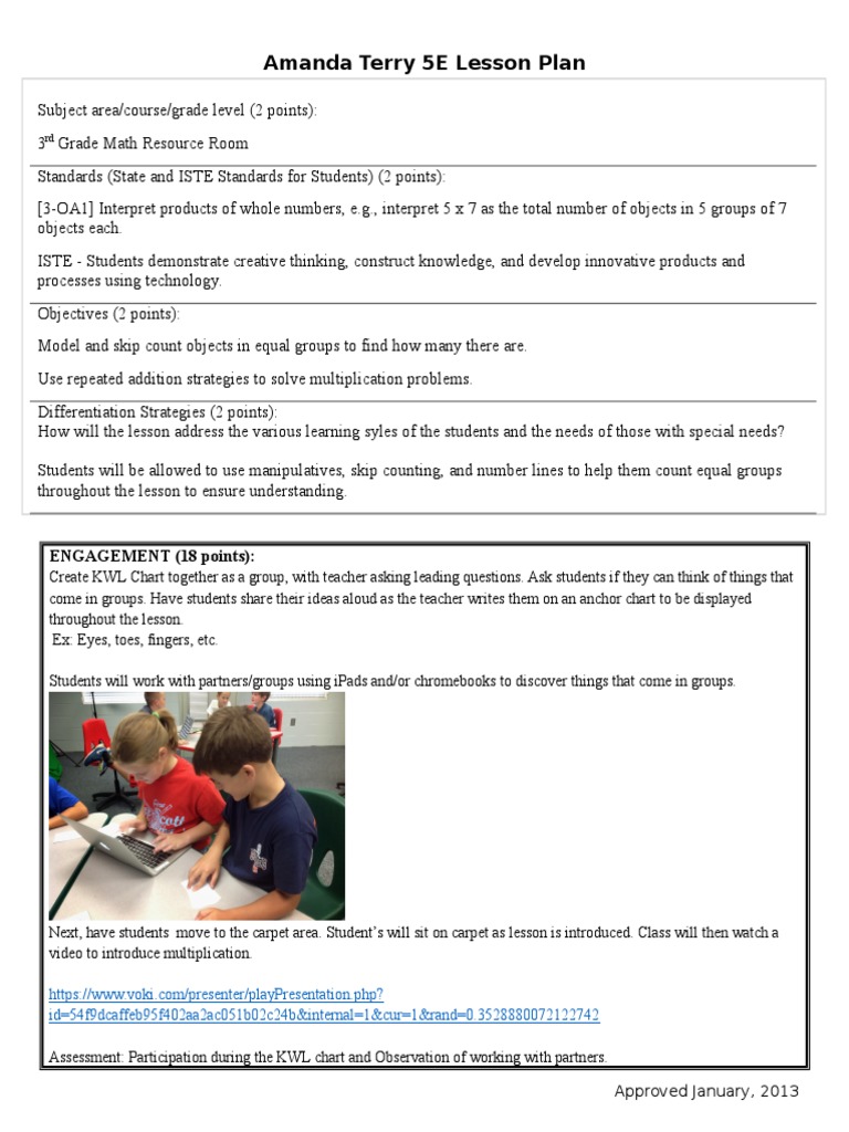 5e Lesson Plan A Terry | PDF | Educational Assessment | Lesson Plan