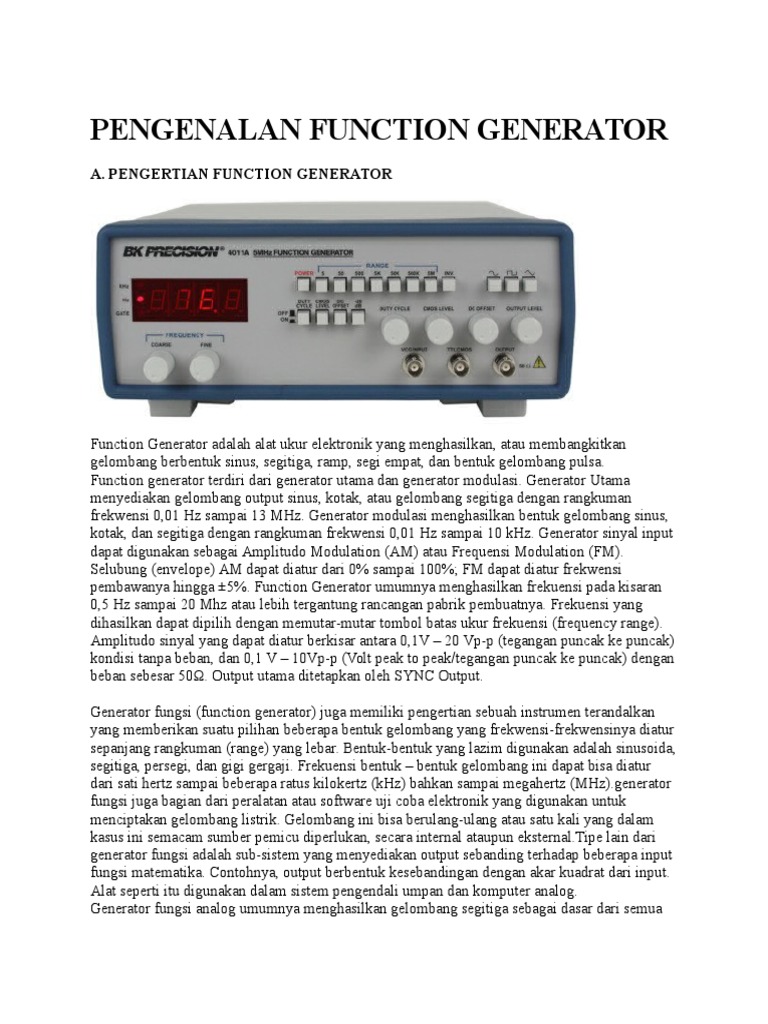 Pengenalan Function Generator | PDF