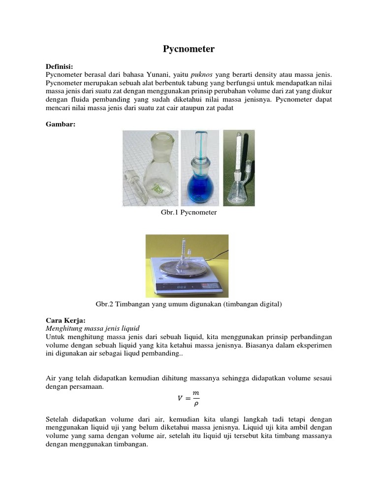 Pycnometer | PDF