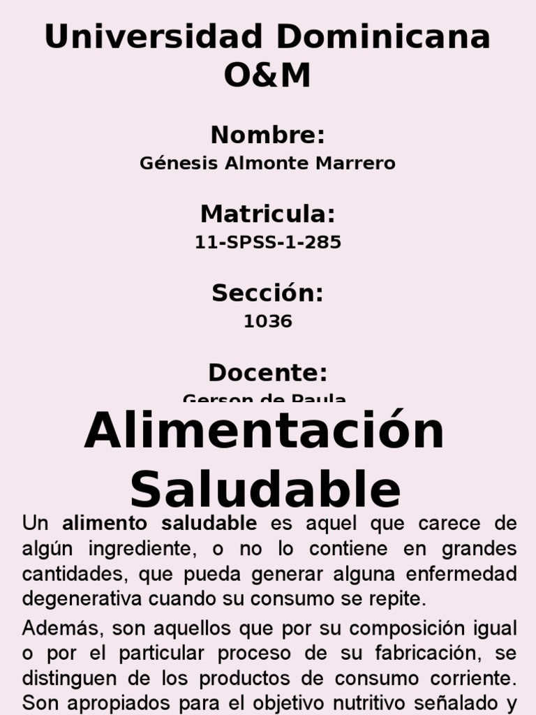 Presentación de Genesis Almonte | PDF | Alimentos | Comida y bebida
