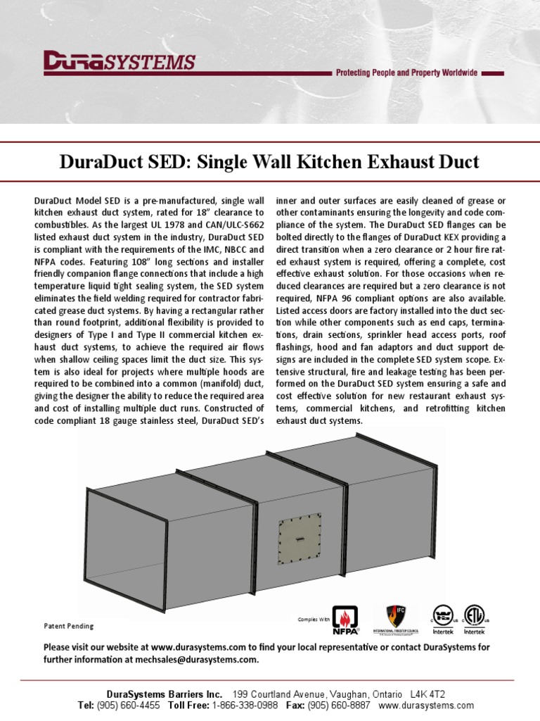 A Comprehensive Overview of the DuraDuct SED Single Wall Kitchen ...
