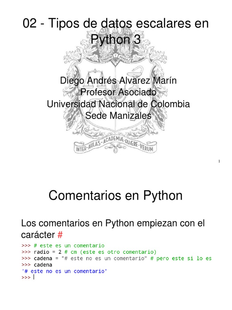 02 - Tipos de Datos Escalares en Python 3 | PDF | Tipo de datos | Python (lenguaje de programación)