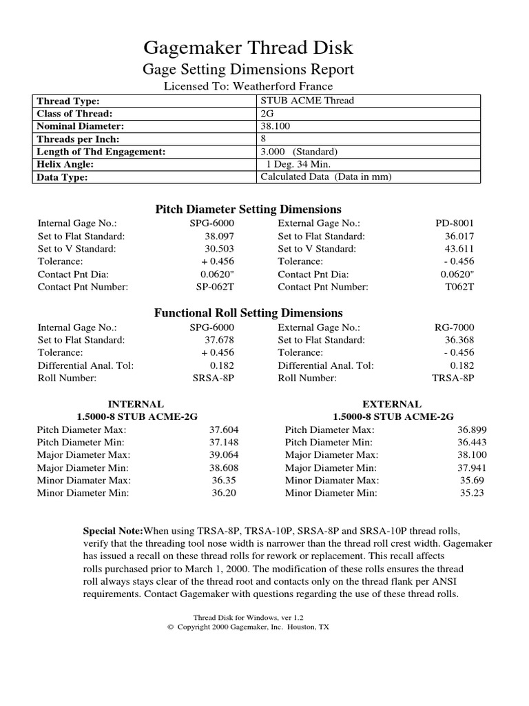 Thread Disk Report | PDF