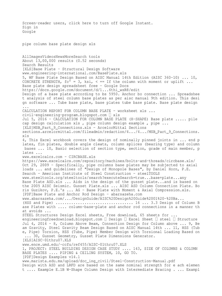 Base PLT Des | PDF | Column | Microsoft Excel